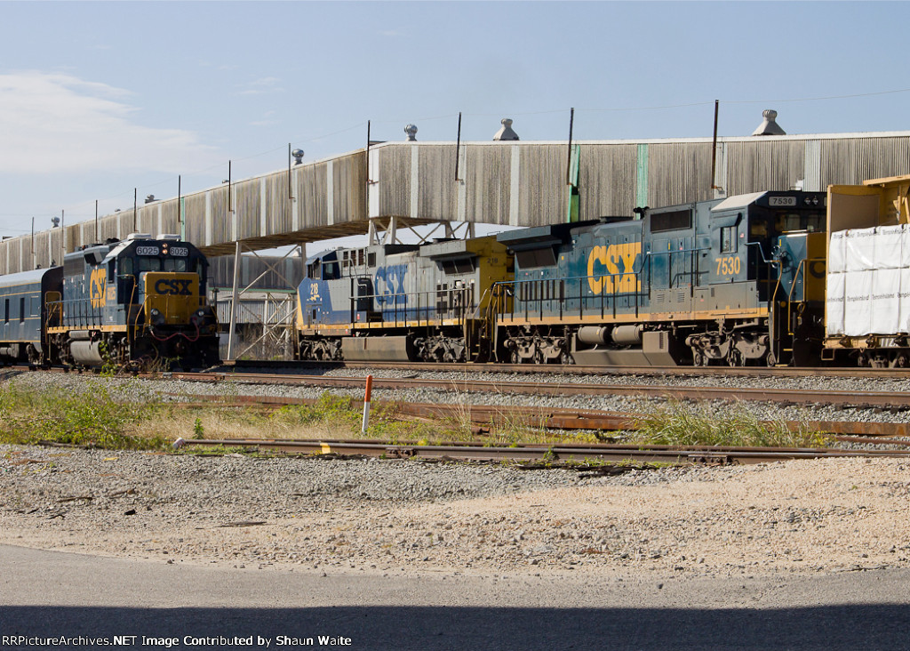 CSX 7530 218 & 6025 catch the frst rays of sun of the day